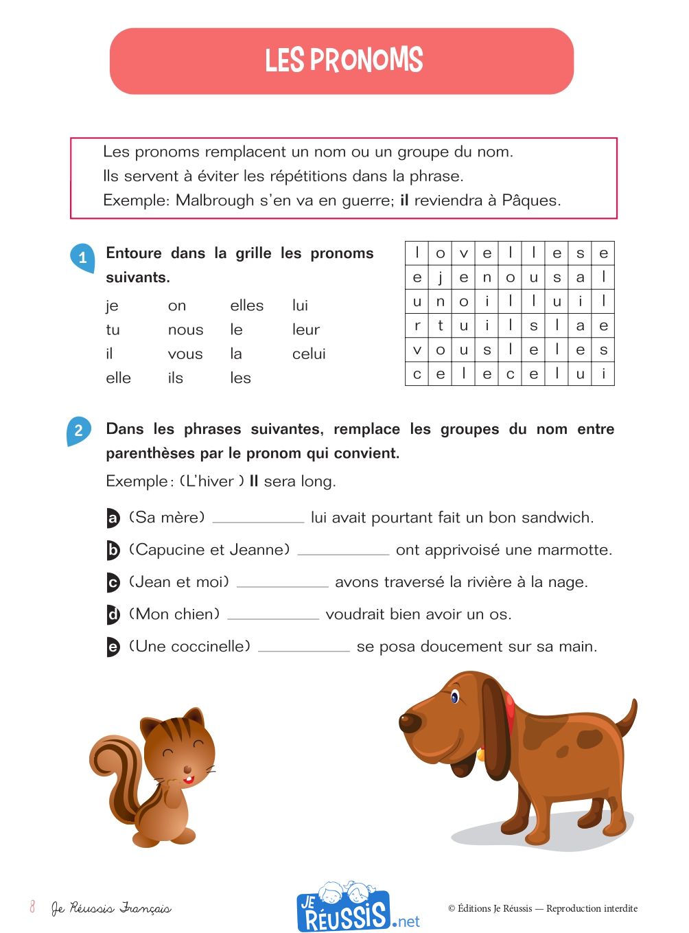 Exercices de français pour le CE2 - Je Réussis
